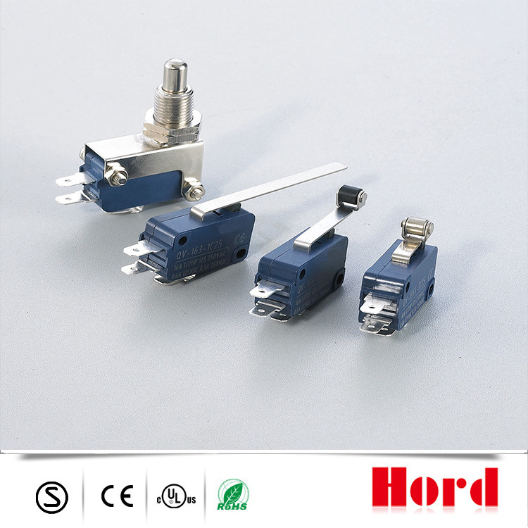 Hord Widely Use Short Roller Lever Type Push Button Snap Action Micro ...