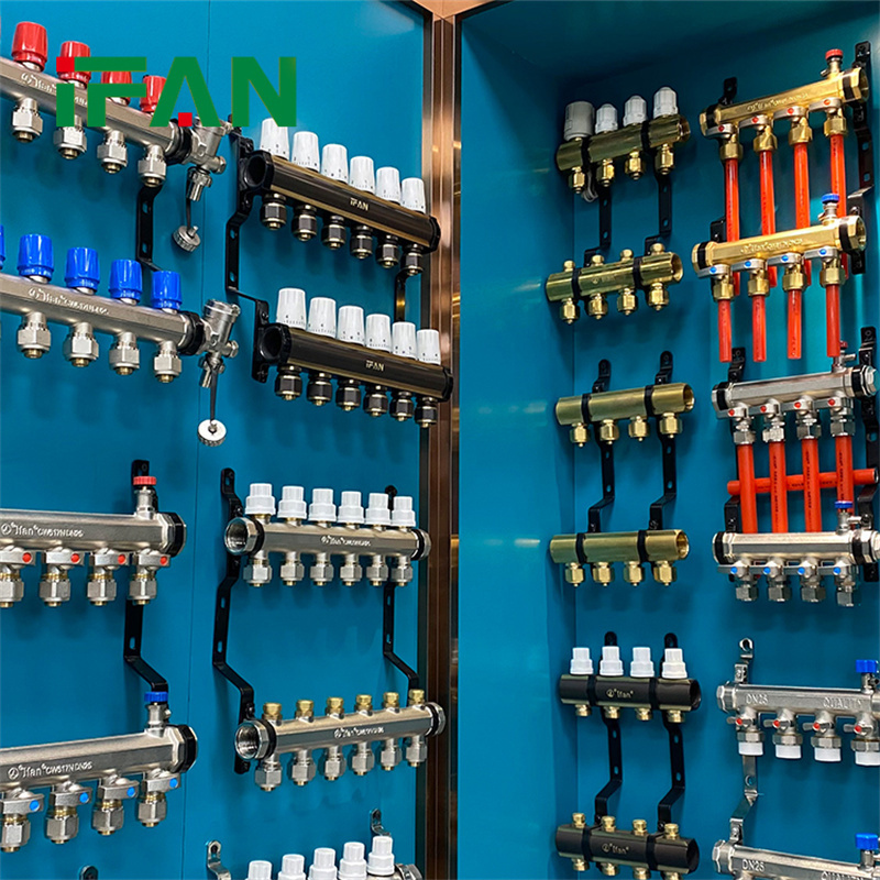 IFAN Heating System 3/4" 10-Branch Plumbing Manifolds With Valves Brass ...