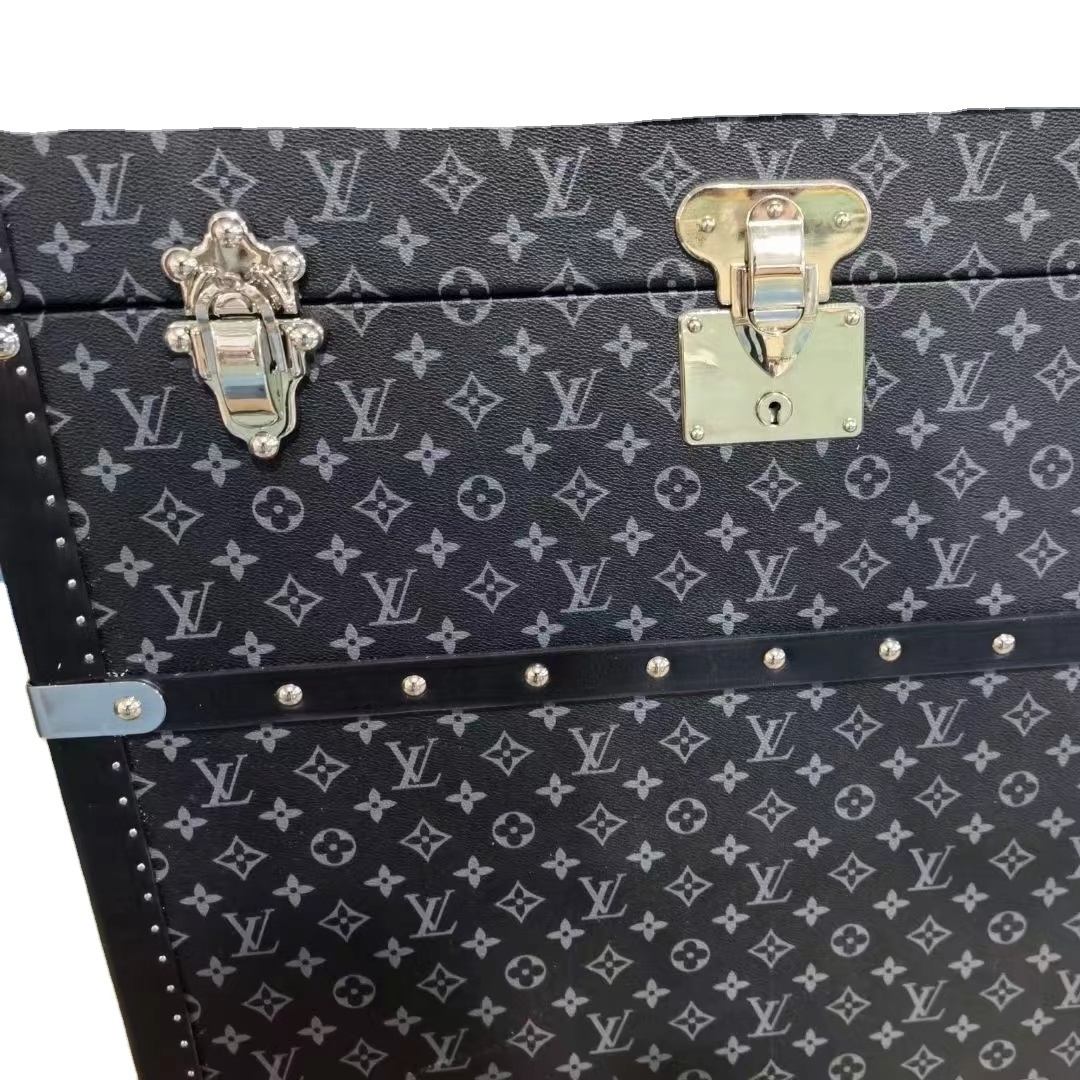 Antique metal locks wooden case hardware buckle gold trunk latch brass ...