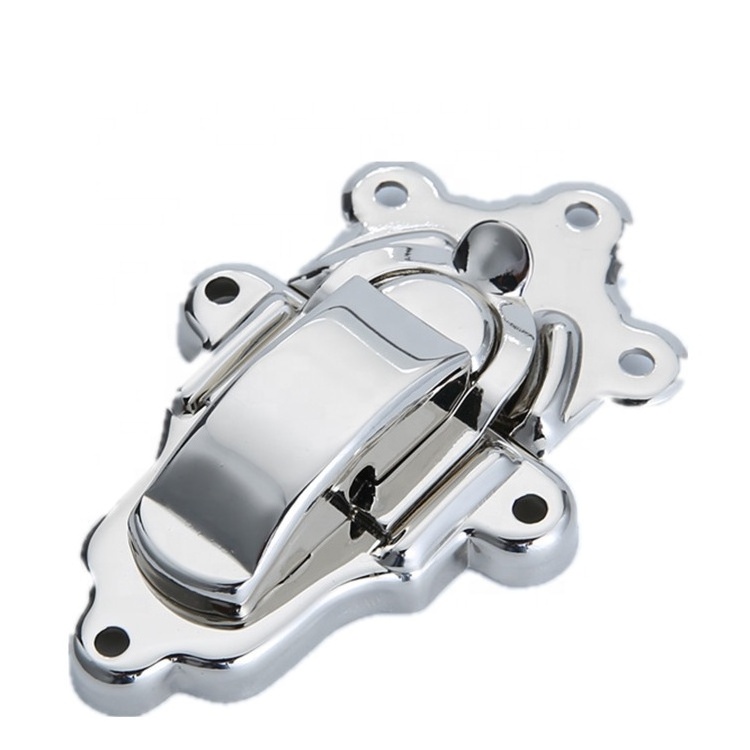 Antique metal locks wooden case hardware buckle gold trunk latch brass ...