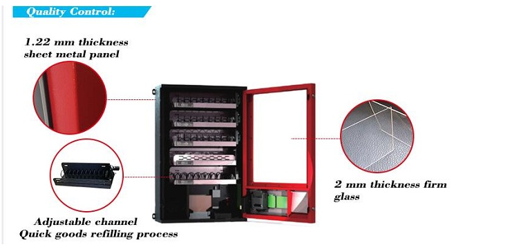 OEM Tabletop Snack Vending Machine with Coin and Bill Payment Candy ...