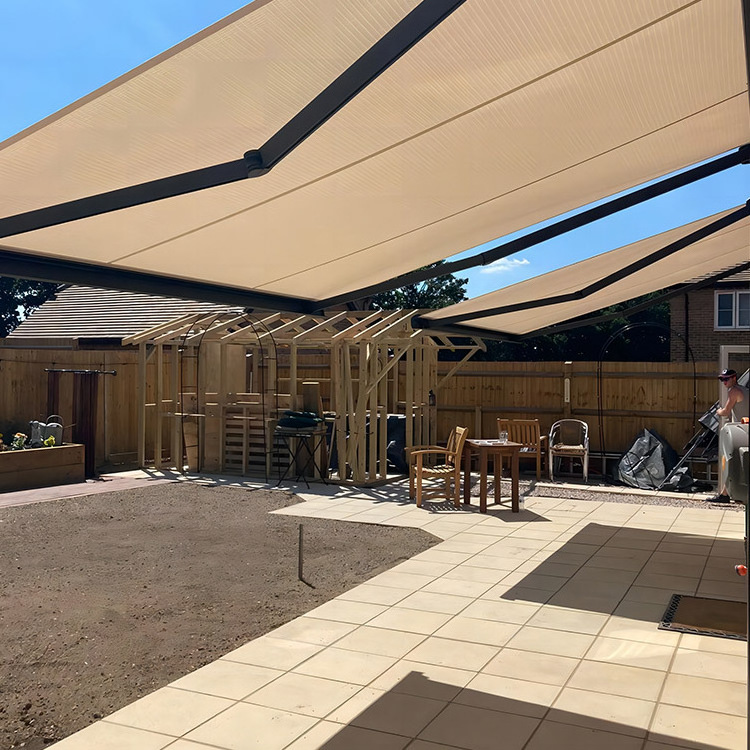 Electric Retractable Cassette Door Canopy Awning Motorized Vertical ...