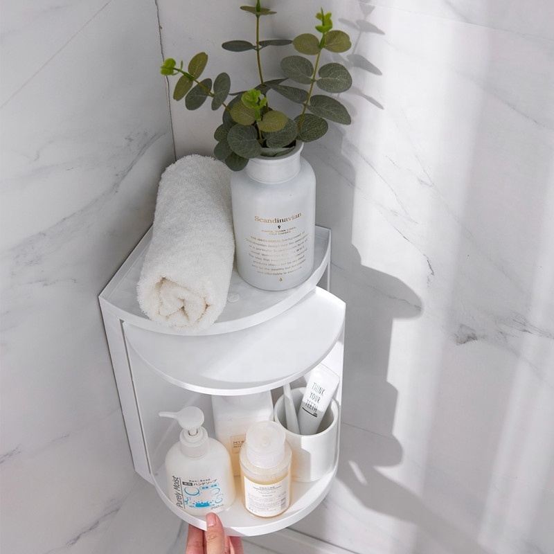 Plastic Waterproof Bathroom 360 Degree Rotating Triangle Storage Rack ...