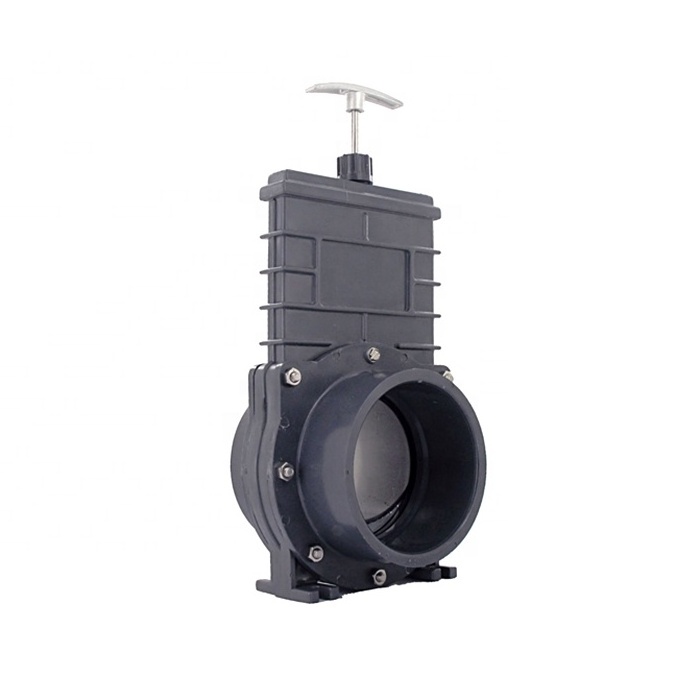 Industrial DIN standard grey color plastic PVC gate slide valve ...