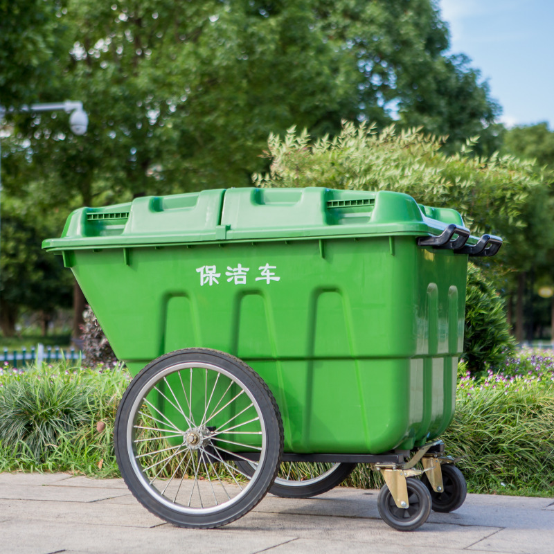400L Plastic Wheelie Garbage Bin Large Capacity Trash Bins with metal ...