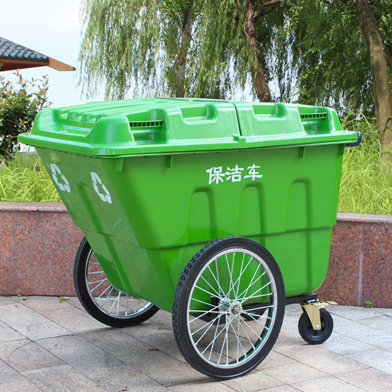 400L Plastic Wheelie Garbage Bin Large Capacity Trash Bins with metal ...
