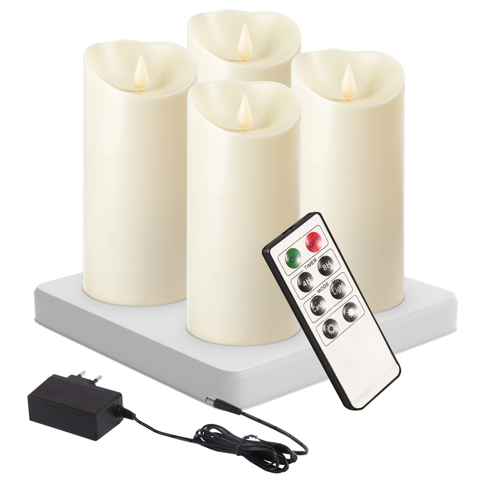 Set of 12 rechargeable led candle light Warm Flickering Electric ...