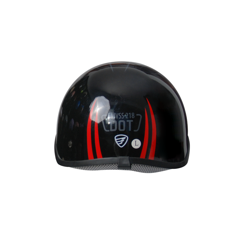 ABS Motorcycle Dot Certified Matte Black Half Face Helmet Chopper ...