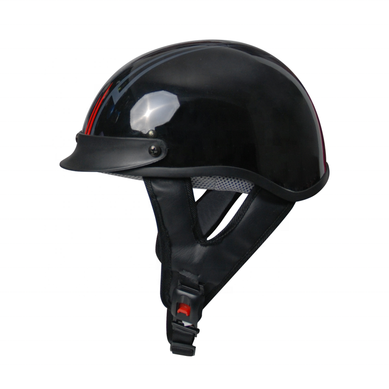 ABS Motorcycle Dot Certified Matte Black Half Face Helmet Chopper ...
