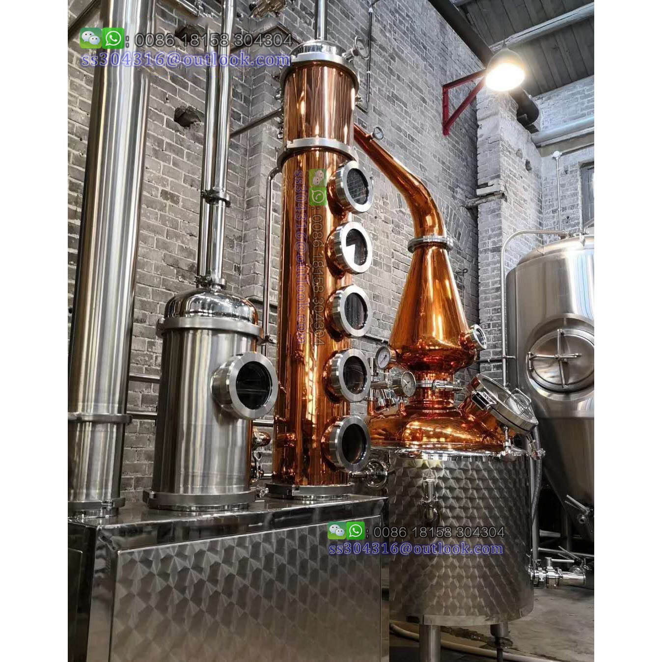 300l alcohol boiler copper pot still distillation whiskey distillery ...