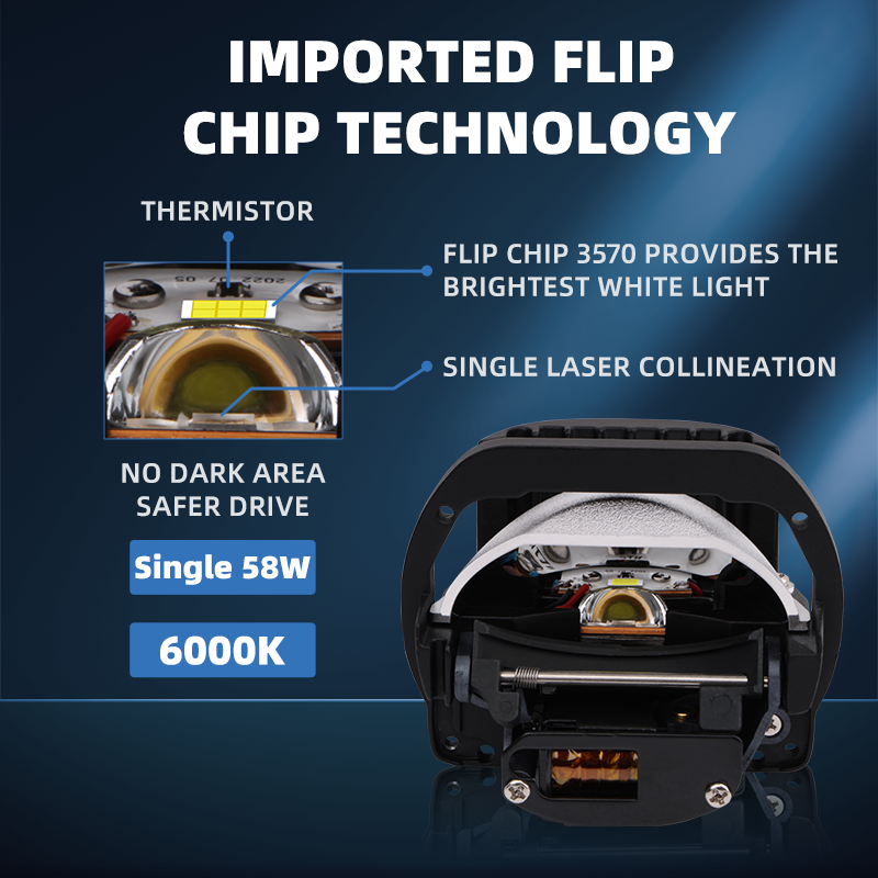 2.5 Inch Bi Led Projector Lens Headlights High Power 110W Car LED ...