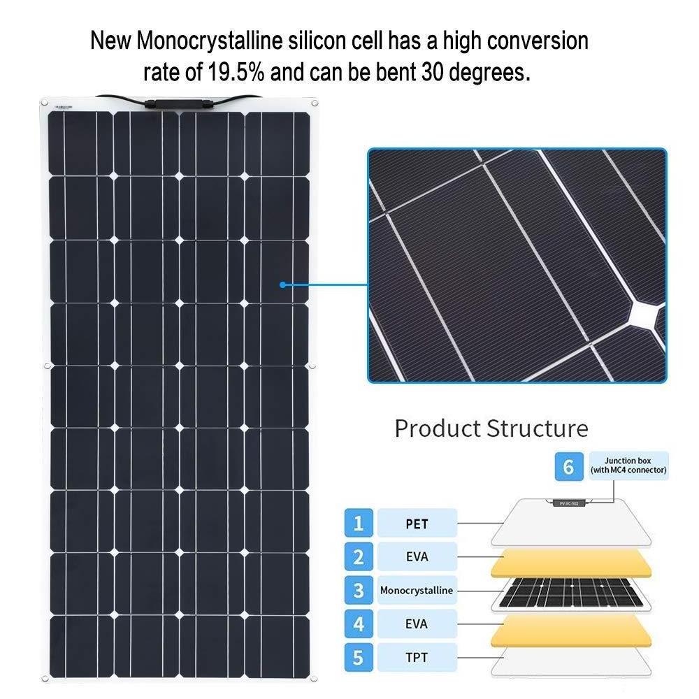300w thin film flexible monocrystalline solar panels 24v 300 watt solar ...