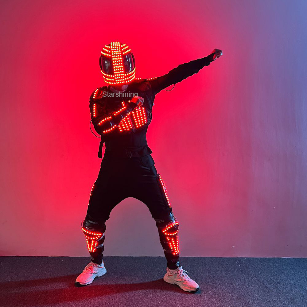 Factory OEM LED Robot Costume Stage RGB multicolor Jacket Dancer ...