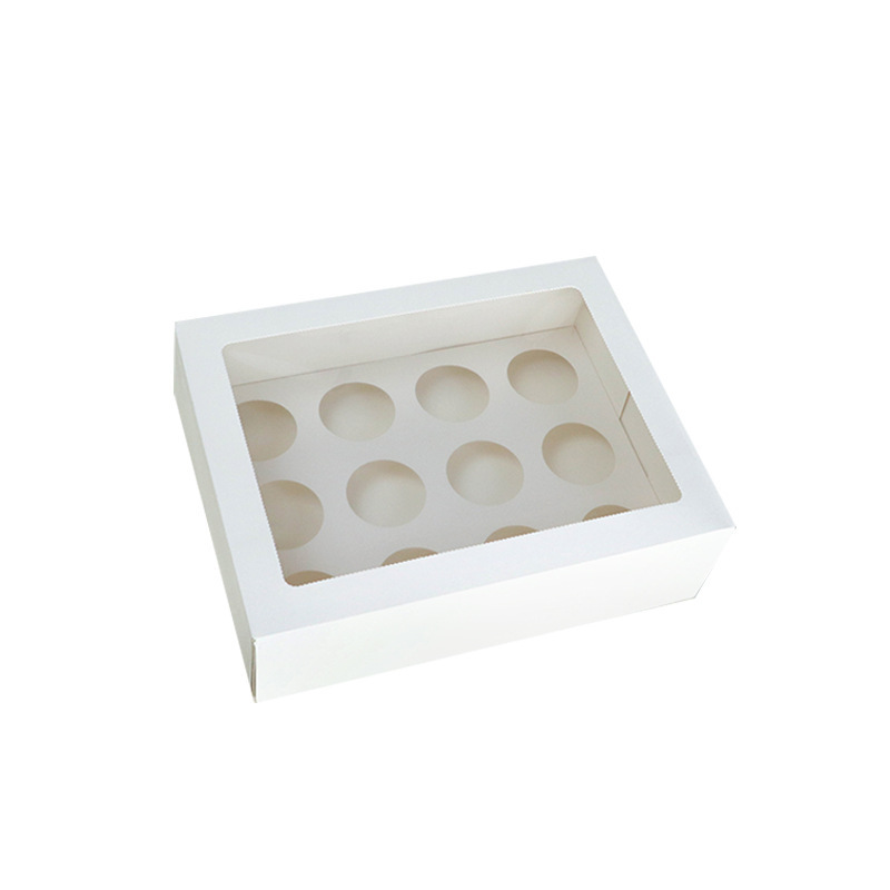 Paper 12 24 Hole Muffin Box Mini Cupcake Box with Clear Window Cupcake ...