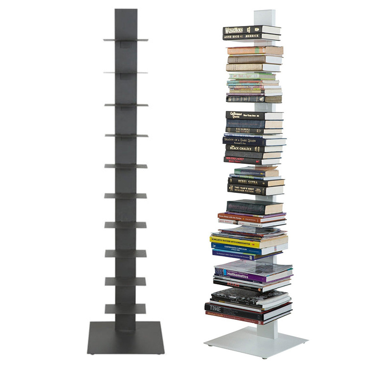 Invisible Furniture Tall Book Tower Spine Vertical Bookshelf Short Long Bookcase with Shelves BestSuppliers