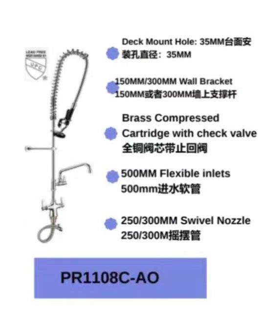 Chrome Kitchen Faucets with Pull Down Sprayer Single Hole Spring ...