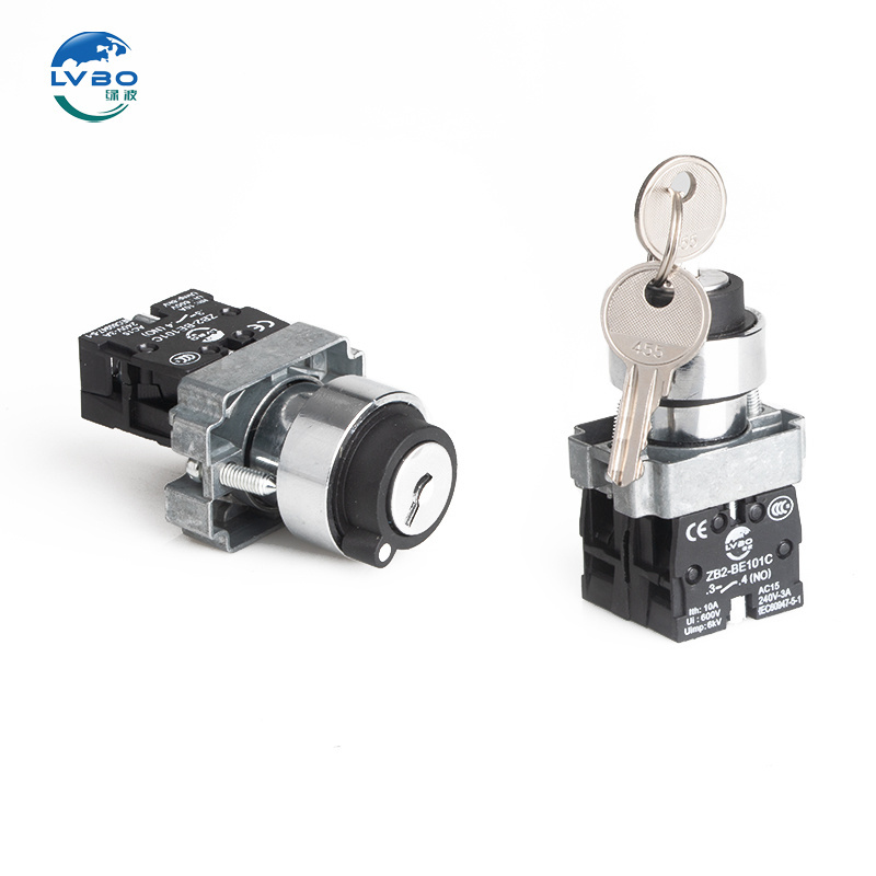 LVBO XB2 series Silver dot 22mm key knob switch XB2-BG second gear self ...