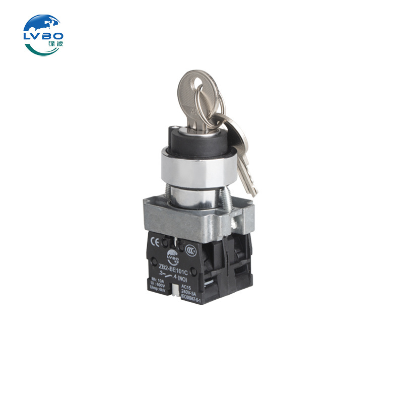 LVBO XB2 series Silver dot 22mm key knob switch XB2-BG second gear self ...