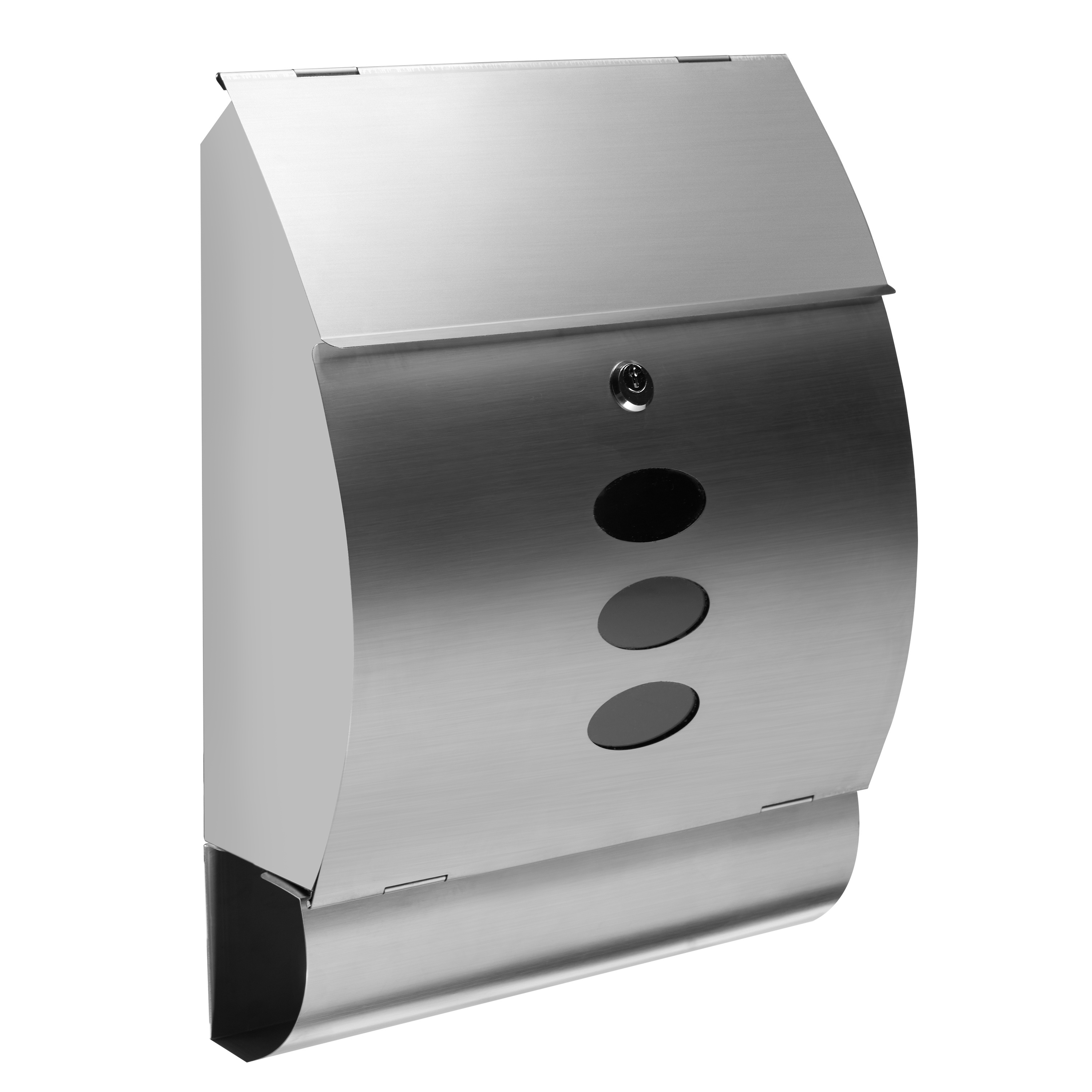 Stainless steel Modern metal Wall Mounted Mailboxes with lock ...