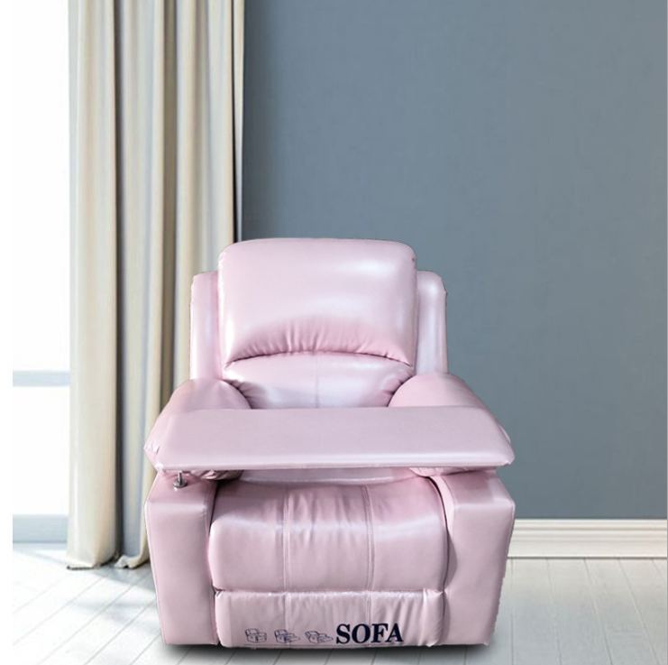 Pink Leather Recliner chair Top grain electric private Cinema Recliner ...