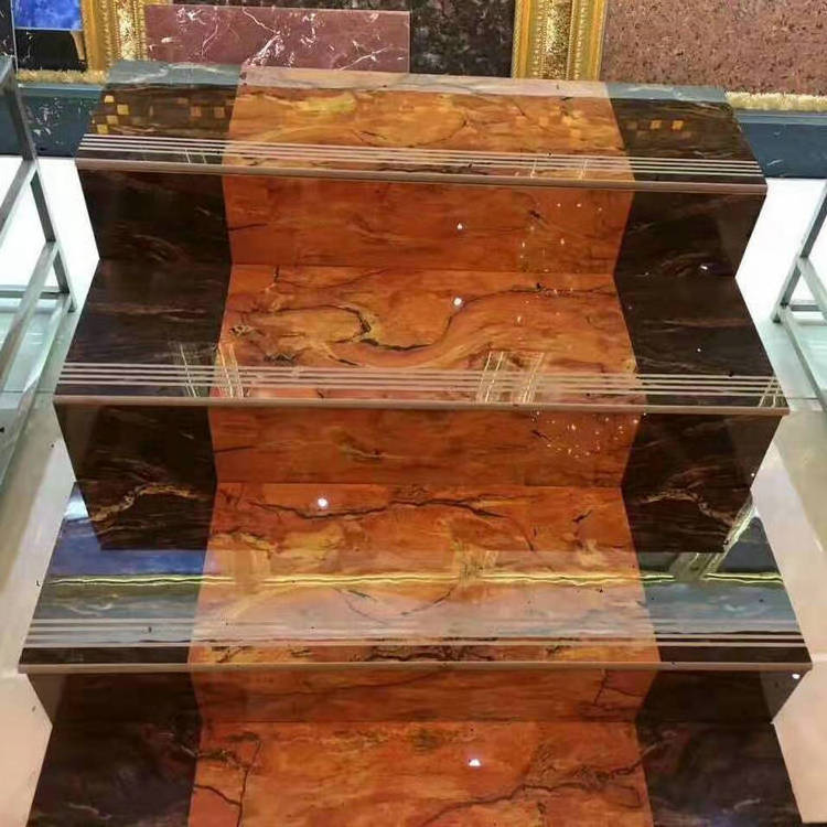 1000*300 Non Slip Porcelain Marble Red Glazed Stairs Step Floor Tiles ...