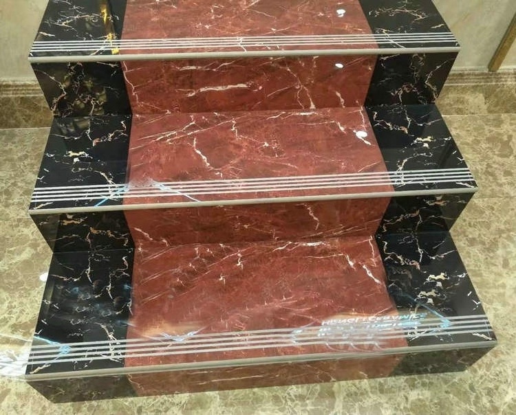1000*300 Non Slip Porcelain Marble Red Glazed Stairs Step Floor Tiles ...