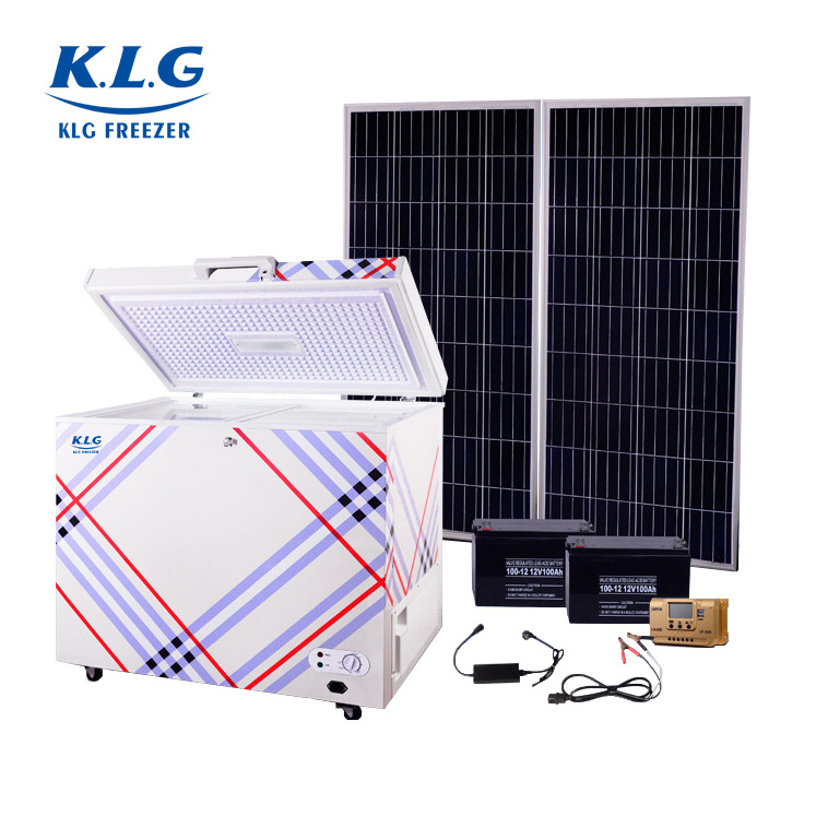 BD-208DC 12v/24v Solar deep chest freezer using car bicycle with solar ...