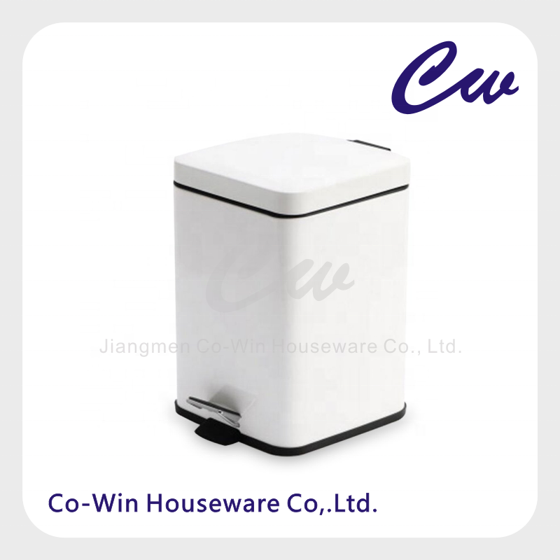 6L Rectangular Waste Bin Garbage Trash Can with Step Foot Pedal Matte ...