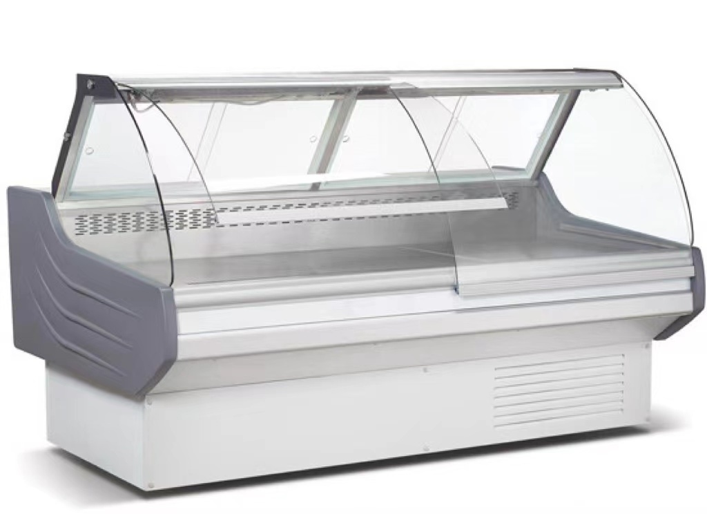 High power refrigerated display of fresh meat deli freezer commercial ...