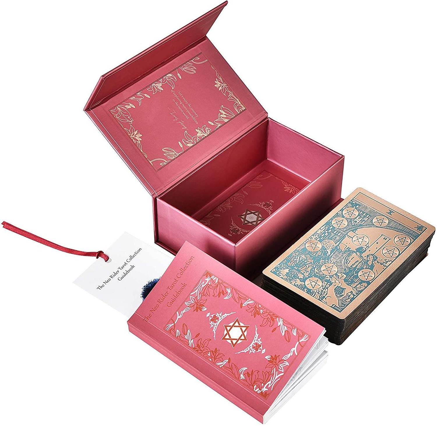 Custom Printing Tarot Deck 78 Cards/Tarot Card Set Learning Oracle Pink ...