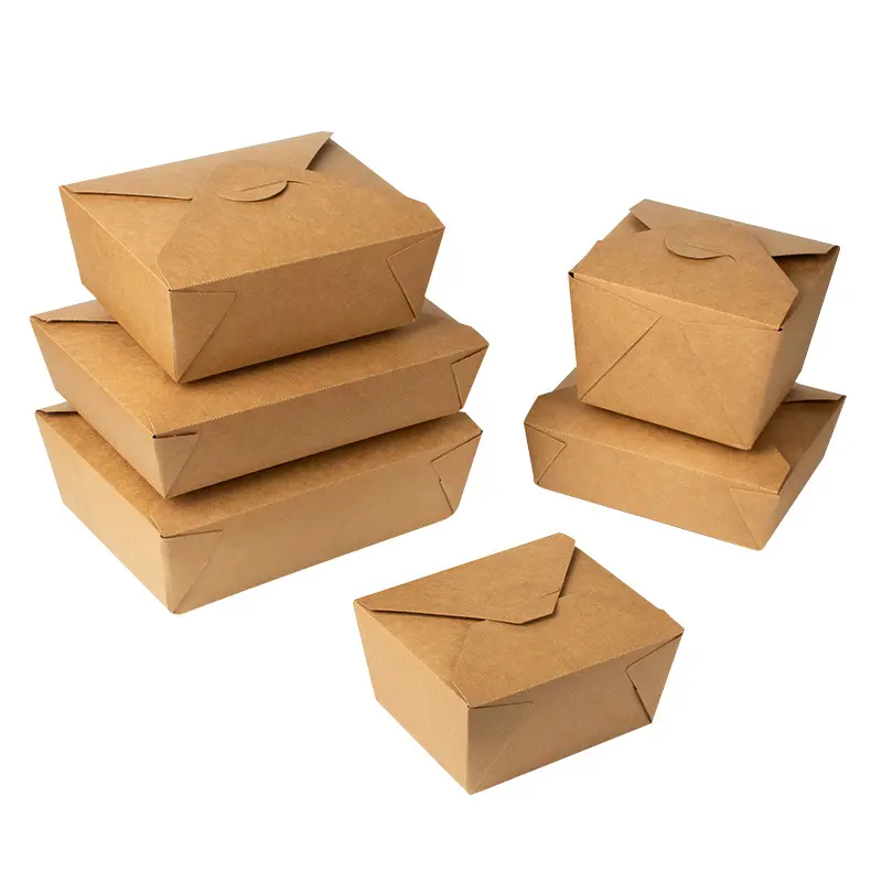 Printable Kraft Paper Disposable Food Packaging Lunch Meal Fried ...