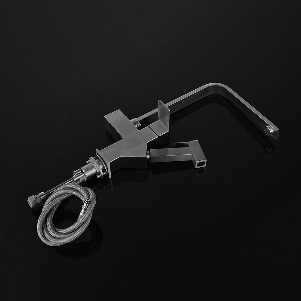 304 Stainless Steel Faucet Square Kitchen Faucet Commercial Pull Down ...