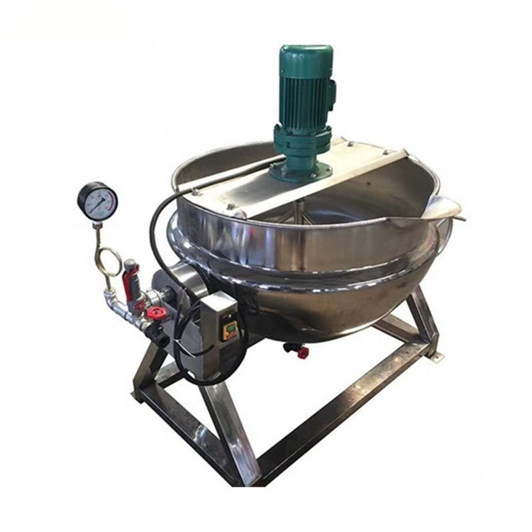 50-1200L Tilting Food Cooker Gas Steam Jacketed Kettle With Mixer ...