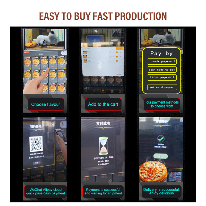 Smart touch screen vending machine food pizza vending machines with ...