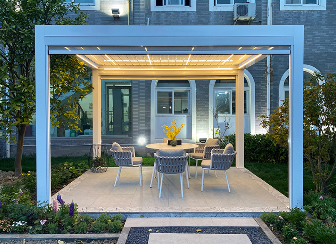 Luxury Motorized Automatic Pergola Terrace Louvered Roof Garden Gazebo ...