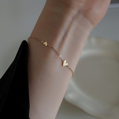 DAICY minimalist trendy thin cute fine fashion jewelry gold stainless steel love heart bracelets women BestSuppliers