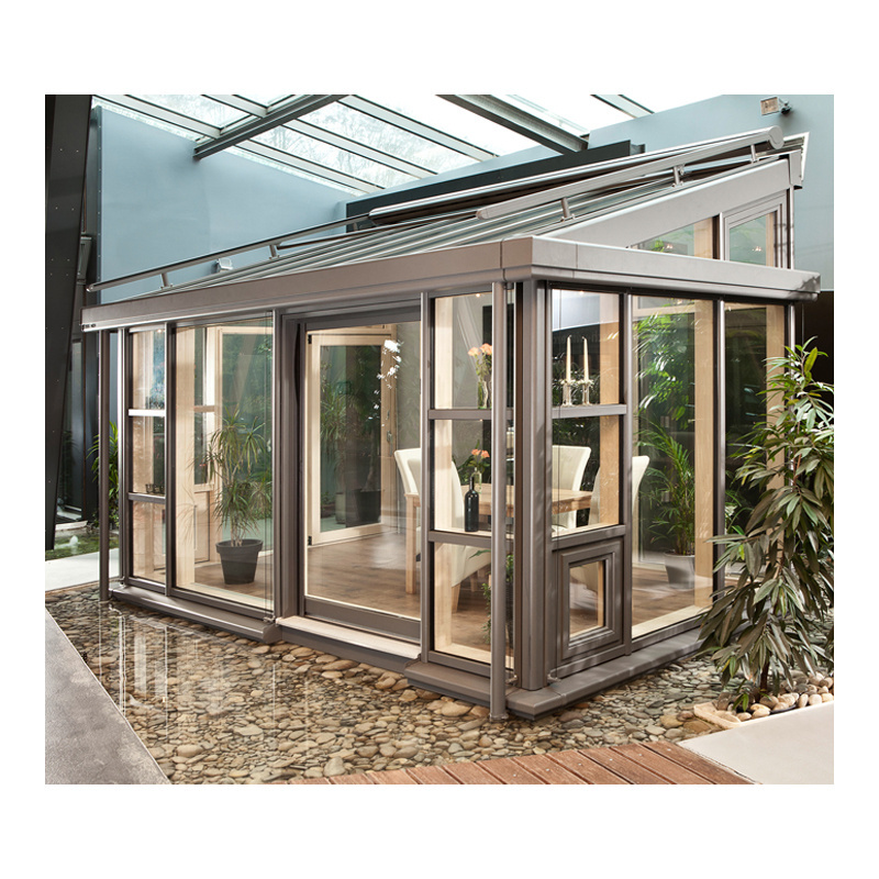 aluminium veranda glass modular cabin glass house gazebo glass house ...