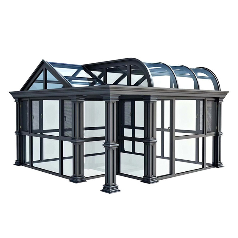 aluminium veranda glass modular cabin glass house gazebo glass house ...
