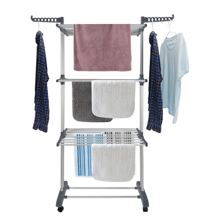 Clothes Drying Rack Folding Clothes Rail 3 Tier Clothes Rack Stainless ...