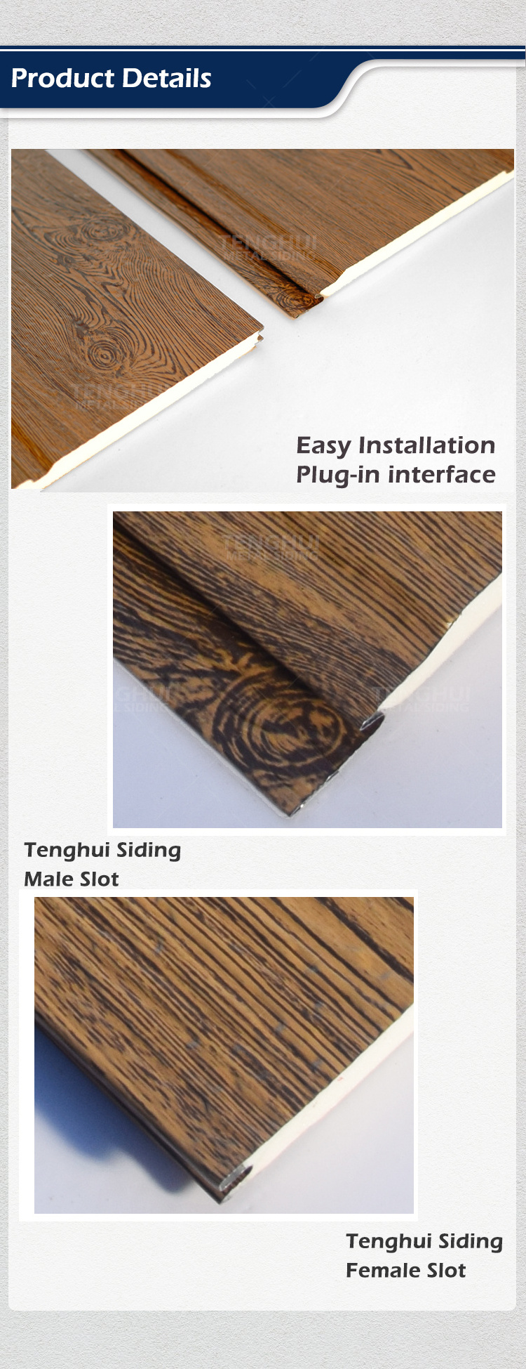 Tenghui Siding Aluminum Wood Clad Exterior Polyurethane Coating Metal ...