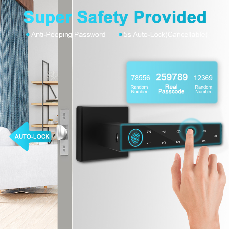 High security anti-theft fingerprint smart door lock tuya password ...