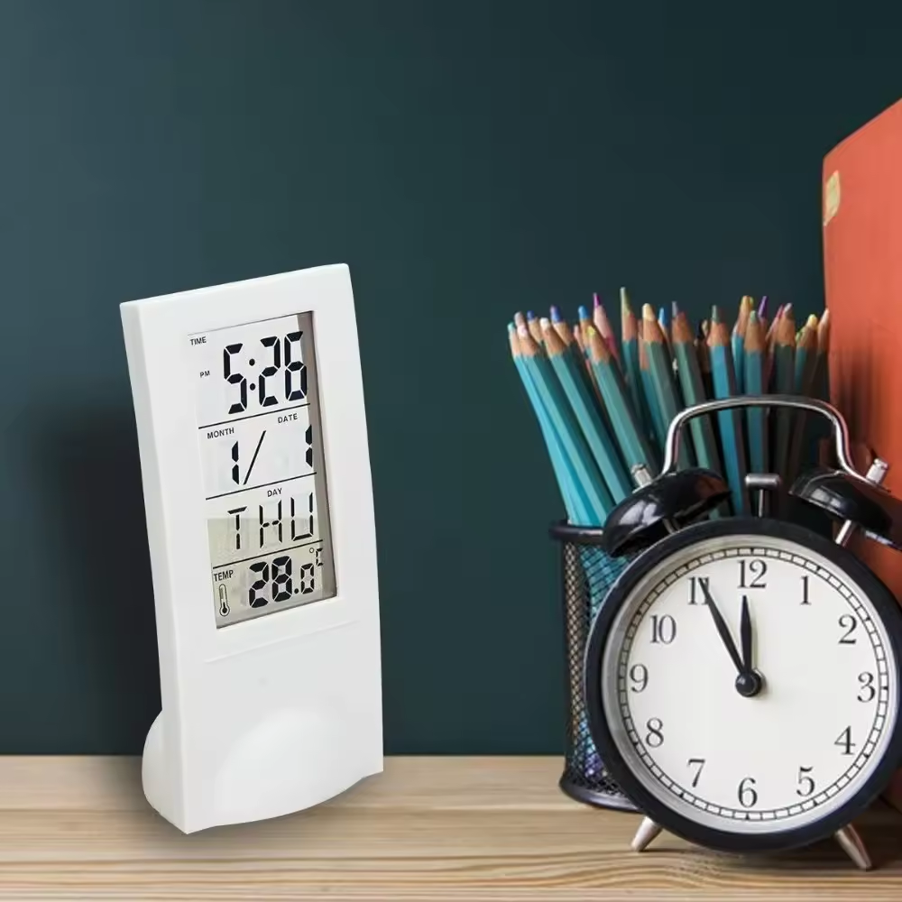 Digital Transparent See-Through Vertical LCD Desk Alarm Clock with ...