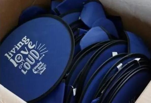 Custom Printed Nylon Round Folding Hand Fan Flexible Foldable Disc Fan ...