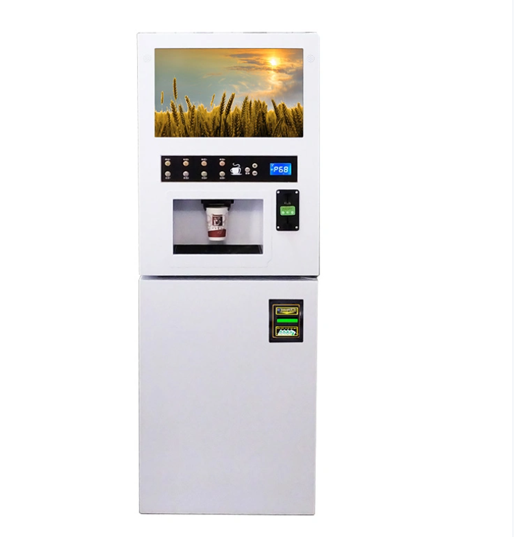 Fully Automatic 3 Drinks Instant Coffee Vending Machine For Business ...