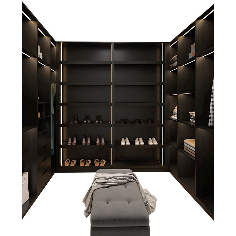 Luxury 7 grid corner wardrobe organizer mesh black armoire wardrobe ...