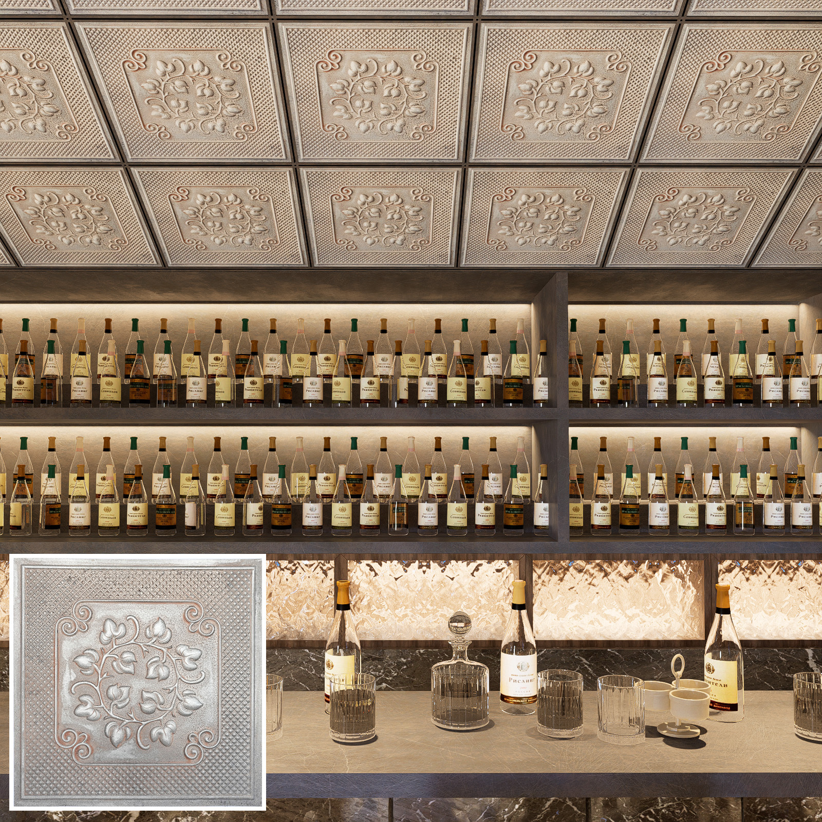 Decorative ceiling panels 3D embossed wall board Drop Ceiling Tiles ...