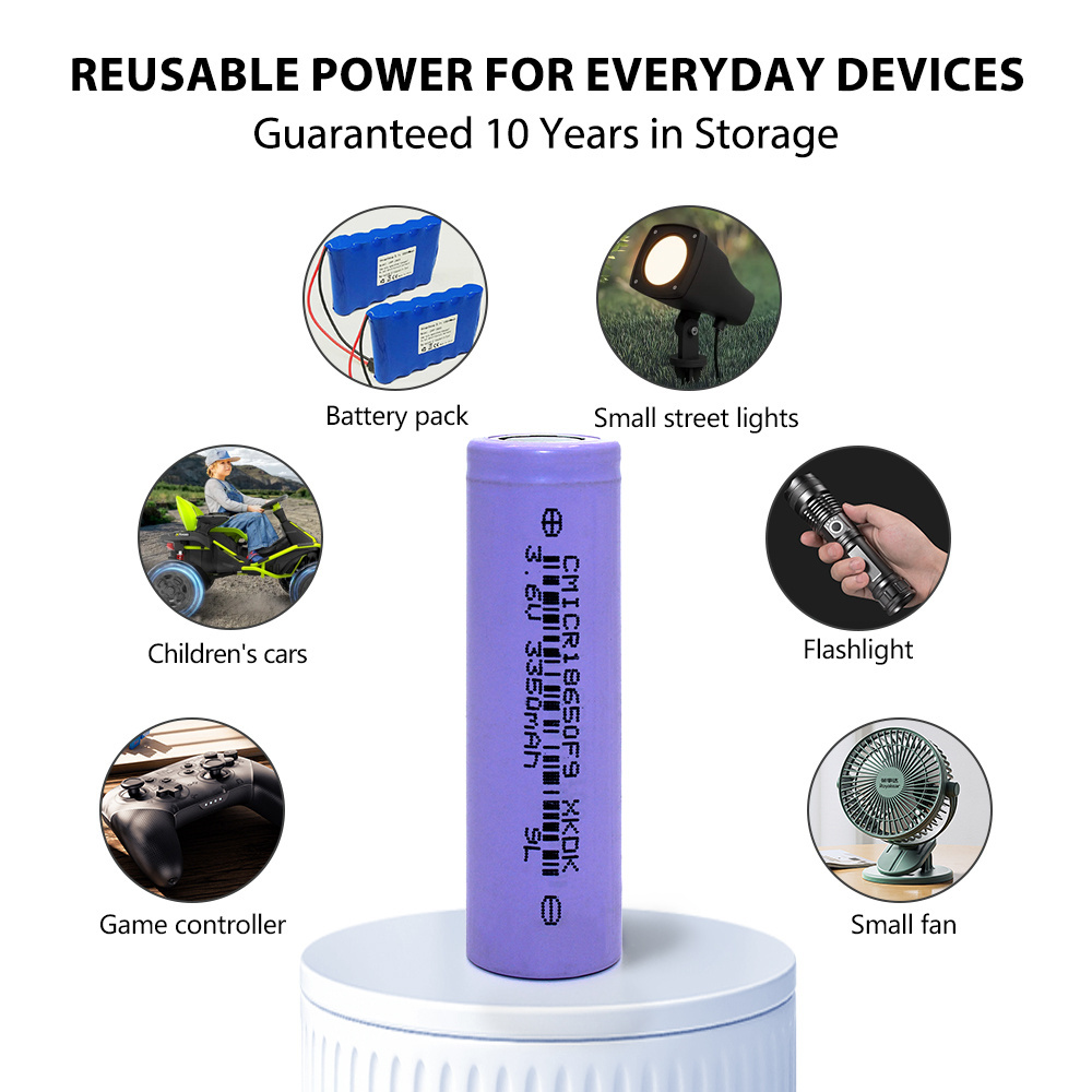 Authentic Battery Cells 3350mAh 18650 Li Ion Rechargeable Battery 3.6V ...