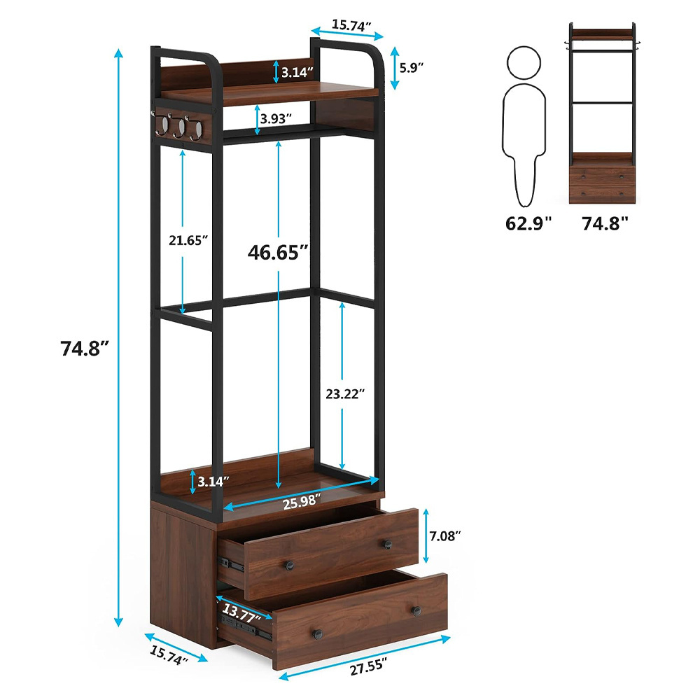 Wood Multilayer Corner Hanger Clothes Stands and Shoe Racks Home Living ...
