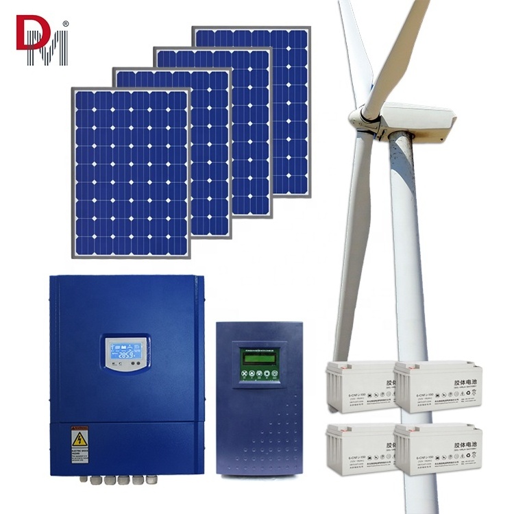 10KW Wind Solar Hybrid Power System 5000W Wind Turbine 5000W Solar ...
