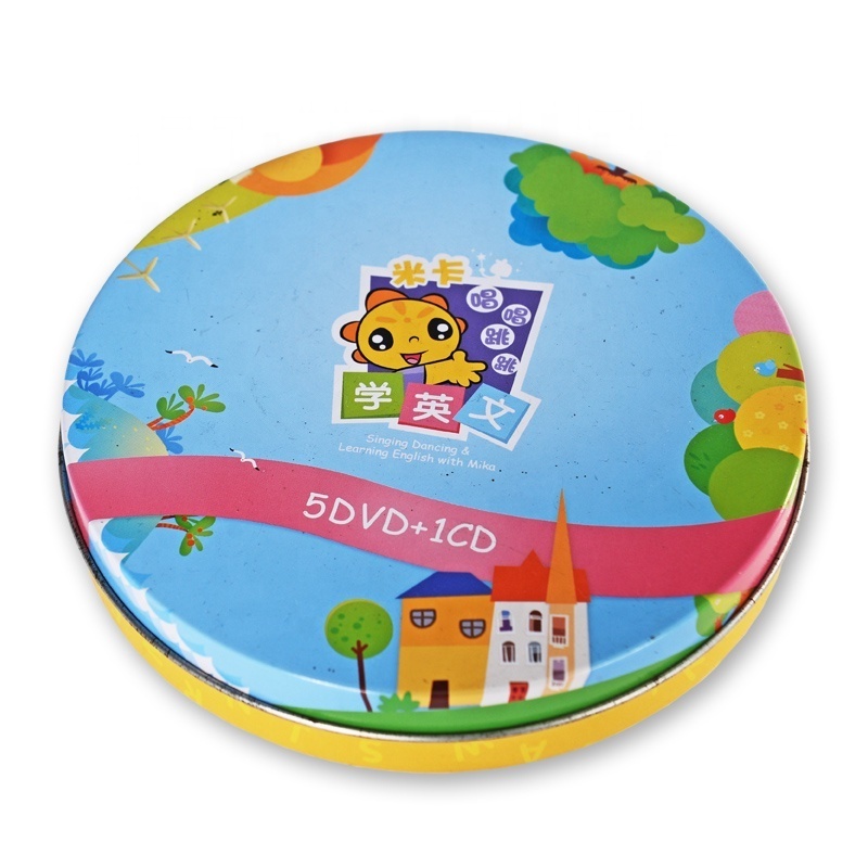 Factory Manufacturing Round Tin Packing VCD DVD CD Tin Box Case ...